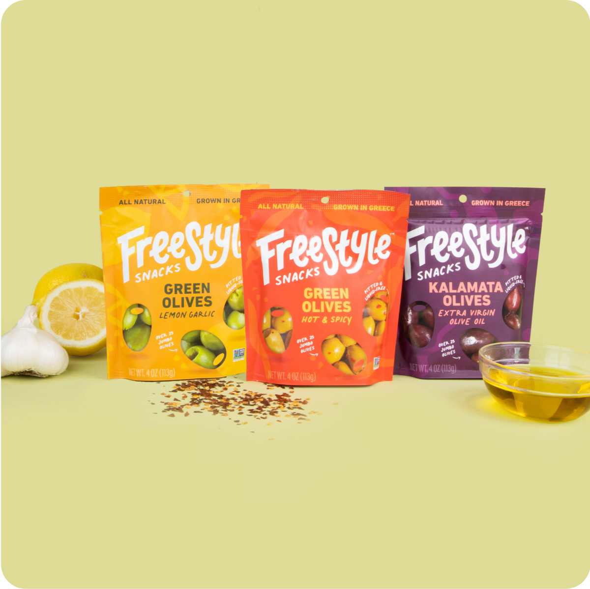 Olive Snacks Variety Pack - Fresh & Flavorful Freestyle Snacks